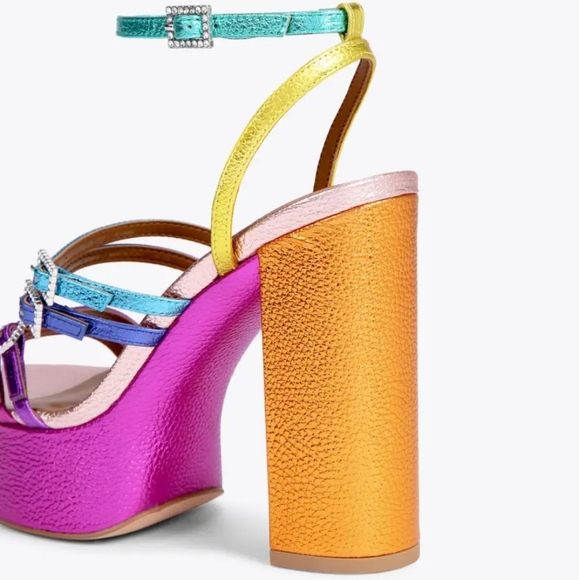 Kurt Geiger | Shoes | Ultra Rare Kurt Geiger London Pierra Platform Rainbow Metallic Heel | Poshmark